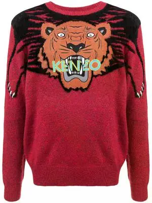 Kenzo Tiger Intarsia Crew Neck Sweater