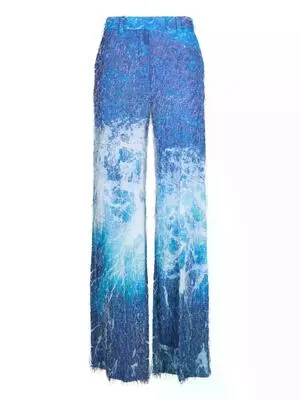 Roberto Cavalli Printed Jacquard Trousers - Blue