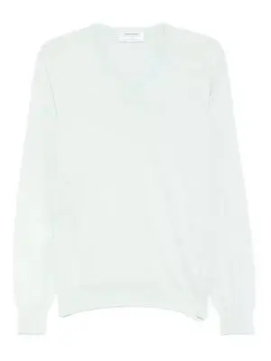 GRAN SASSO V-neck Long-sleeved Sweater - Green
