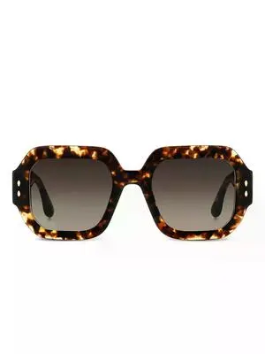 Isabel Marant Geometric Frame Tortoiseshell Sunglasses - Brown