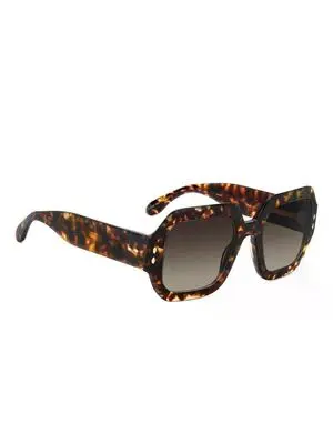 Isabel Marant Geometric Frame Tortoiseshell Sunglasses - Brown