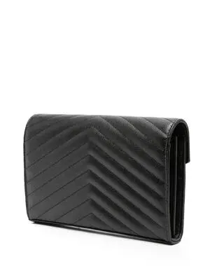 Saint Laurent Classic Cassandre Quilted Leather Clutch Bag - Black