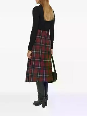 Burberry Check Wool Blend Midi Kilt