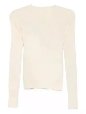 Patrizia Pepe Chain-embellished Ribbed Knit Sweater
