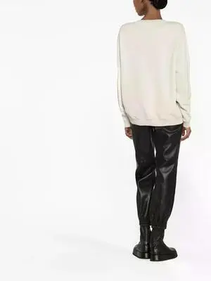 Off-White Cotton Slogan Print Sweatshirt