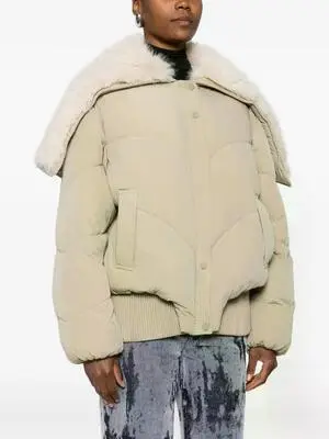 Patrizia Pepe Quilted Bomber Jacket With Faux Fur Collar