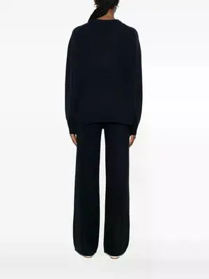 Soft Goat Boyfriend Knit Crew Neck - Blue