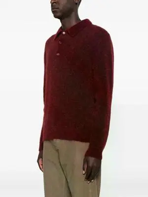 SUNFLOWER Long-sleeve Polo Shirt - Red