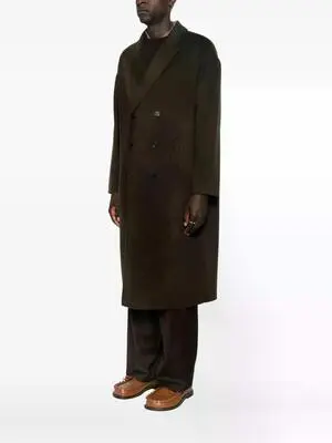 AMARANTO Double-breasted Peak Lapel Coat