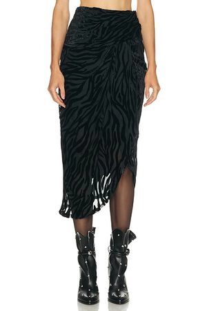 Isabel Marant Étoile Velvet Burnout Skirt With High-low Hem