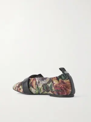GANNI Floral Jacquard Ballet Flats With Buckle Detail - Multi