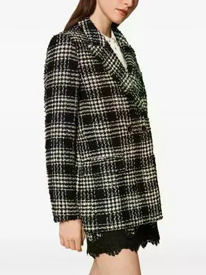 TWINSET Bouclé Checked Double-breasted Blazer