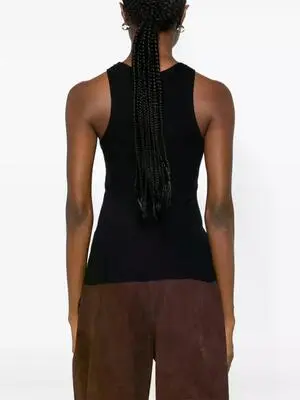 Co Collection Ribbed Crew Neck Sleeveless Top - Black