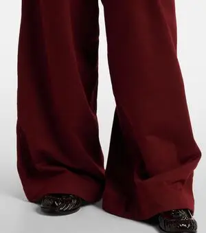 Dries Van Noten Cotton Jersey Wide Leg Drawstring Sweatpants