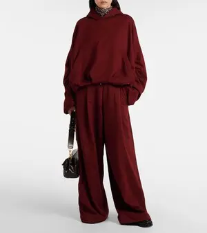 Dries Van Noten Cotton Jersey Wide Leg Drawstring Sweatpants