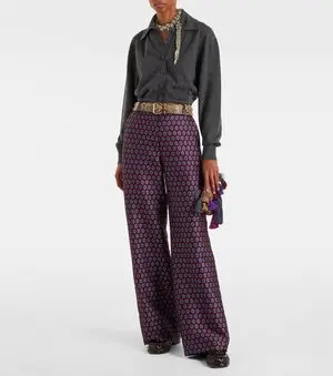 Dries Van Noten Cashmere Polo Collar Cardigan - Grey
