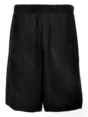 Versace Allover Logo Print Elasticated Waist Shorts - Black