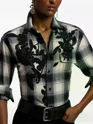 Ralph Lauren Checked Beaded-embroidery Shirt