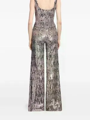 Elie Saab Embellished Wide-leg Trousers - Silver