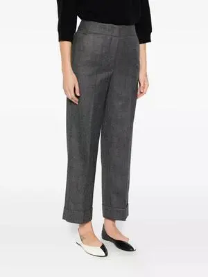Peserico Pressed-crease Wool Blend Trousers