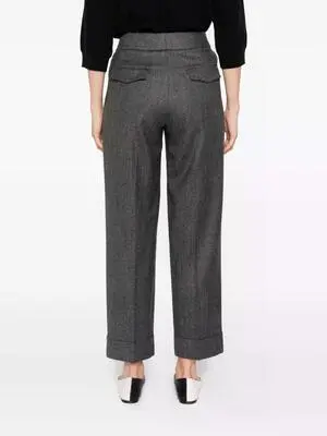 Peserico Pressed-crease Wool Blend Trousers