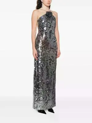 Magda Butrym Sequin Embellished Maxi Dress - Grey