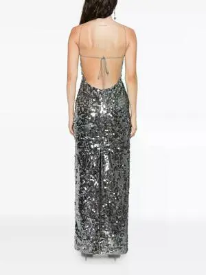 Magda Butrym Sequin Embellished Maxi Dress - Grey