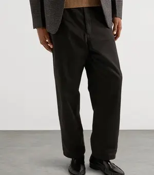 Prada Cotton Twill Wide-leg Trousers