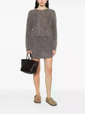 Soft Goat Woven Midi Skirt - Grey