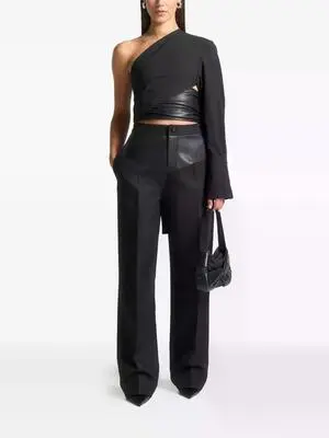 Manière De Voir Paneled Faux-leather Tailored Trousers