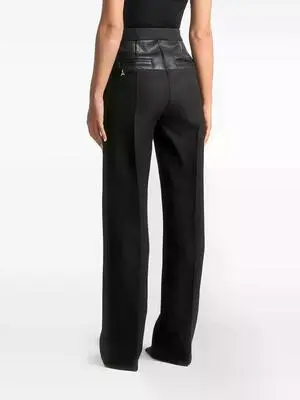 Manière De Voir Paneled Faux-leather Tailored Trousers