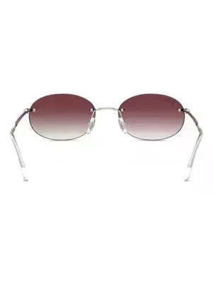 Ray-ban Rimless Oval Frame Sunglasses - Silver