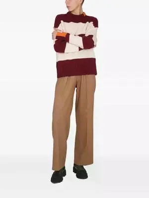 RIGHT FOR Striped Mock Neck Jumper - Red