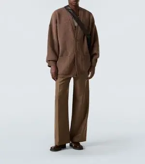 LEMAIRE Oversized Ribbed-knit Wool Cardigan In Hazelnut Melange