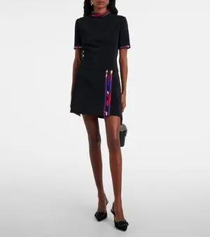 Emilio Pucci Printed Silk-trimmed Cady Mini Dress