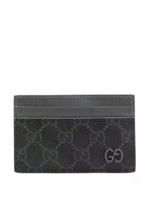Gucci Gg Supreme Leather Cardholder - Grey