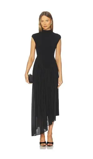 ET OCHS Francis Knit Combo Midi Dress - Black