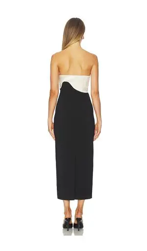 ET OCHS Asymmetrical Satin Neckline Heavyweight Crepe Dress