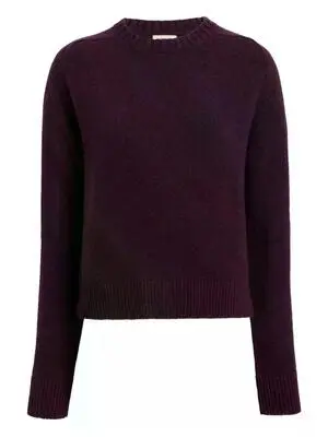 Khaite Ribbed Crew Neck Long Sleeve Pullover - Red