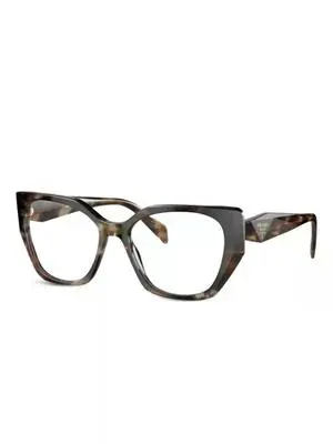 Prada Geometric Frame Acetate Glasses - Brown