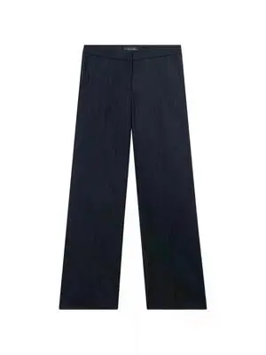 Brooks Brothers Navy Pinstripe Wide-leg Trousers - Blue