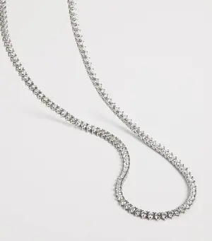 Harrods Diamond Tennis Necklace - White