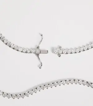 Harrods Diamond Tennis Necklace - White