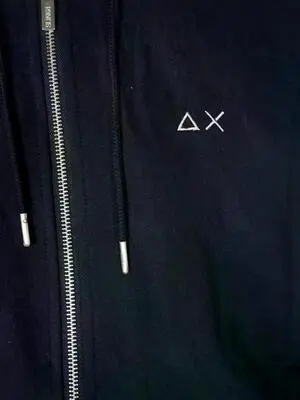SUN 68 Zip-up Hoodie With Embroidered Detail And Elbow Patches