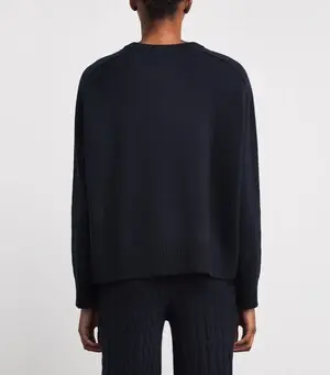 Soft Goat Cashmere Boyfriend Sweater - Navy