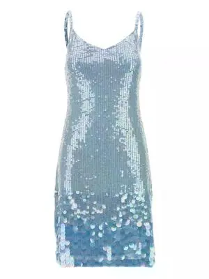 P.a.r.o.s.h Sequin-embellished Midi Dress With Spaghetti Straps - Blue