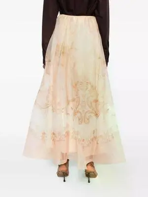 Zimmermann Silk Pleated Maxi Skirt