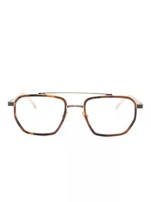 LEISURE SOCIETY Geometric Frame Eyeglasses With Tortoiseshell Pattern - Brown