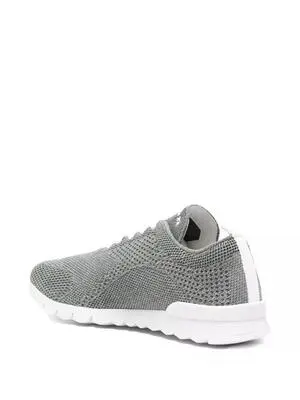 Kiton Logo Embroidered Lace-up Sneakers - Grey