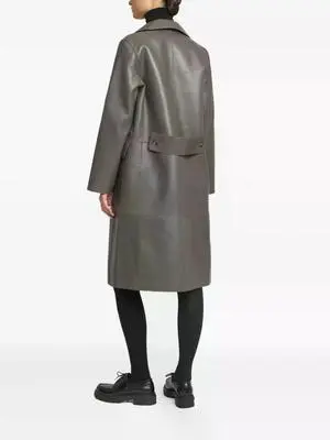 YVES SALOMON Double-breasted Leather Coat